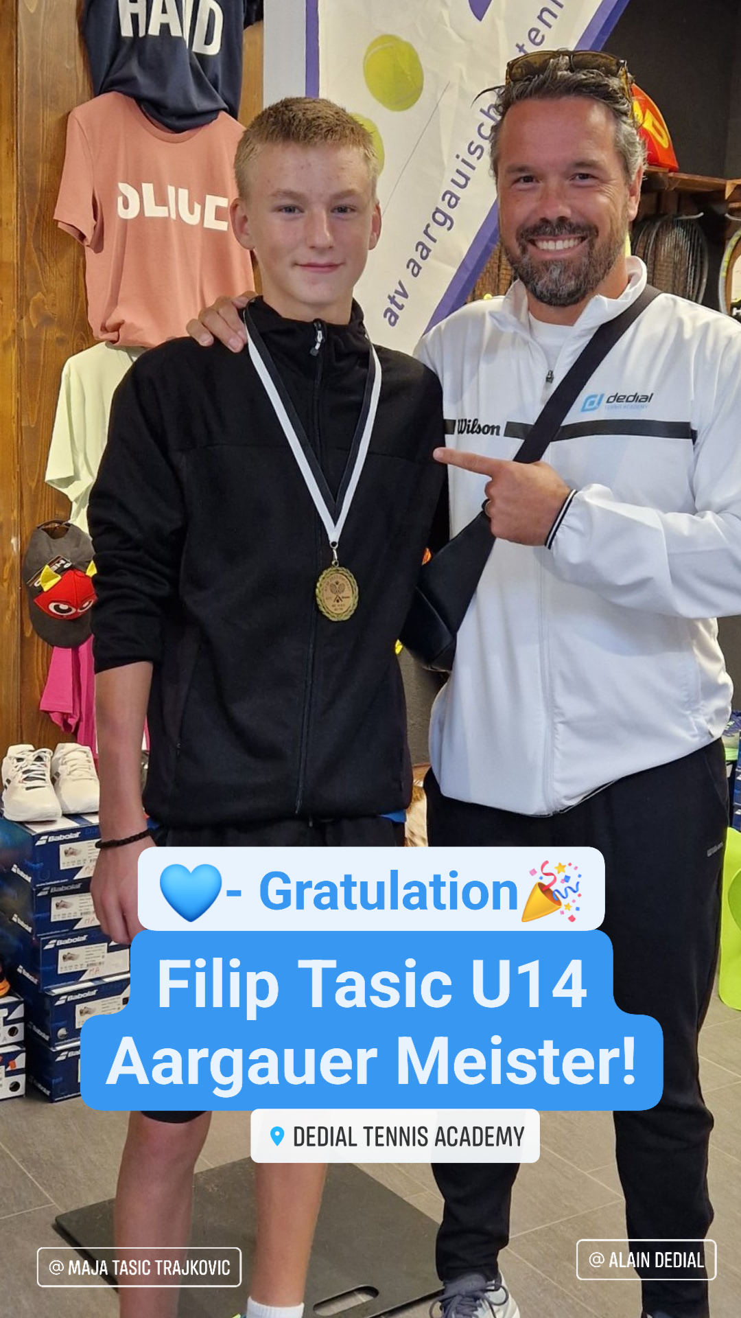 Filip Tasic ist erneut U14 Aargauer Meister ! – dedial TENNIS ACADEMY